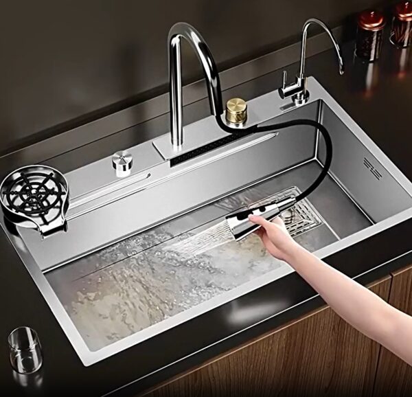 304 Stainless Steel Waterfall Sink Large Single Washing Basin ST001 ...